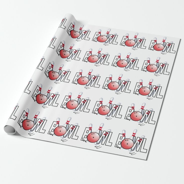 Bowling Design Wrapping Paper | Zazzle
