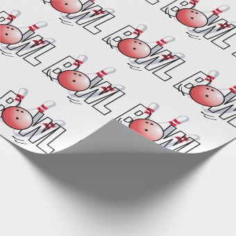 Bowling Design Wrapping Paper | Zazzle