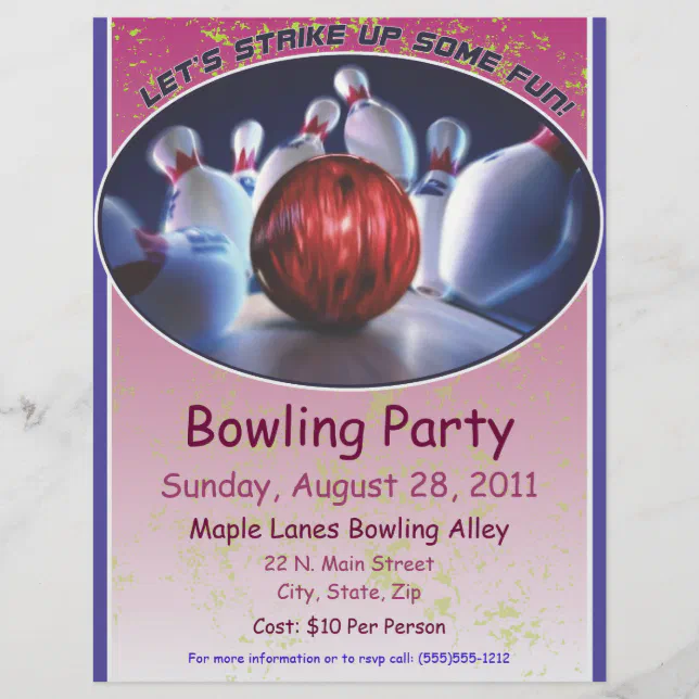 Bowling Flyer | Zazzle