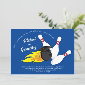 Bowling Graduation Party Invitation | Zazzle