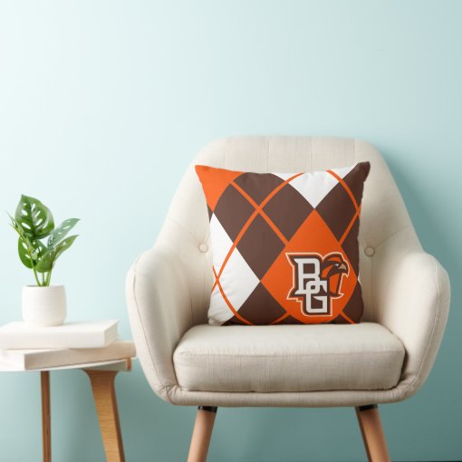 Bowling Green State Argyle Pattern Throw Pillow | Zazzle