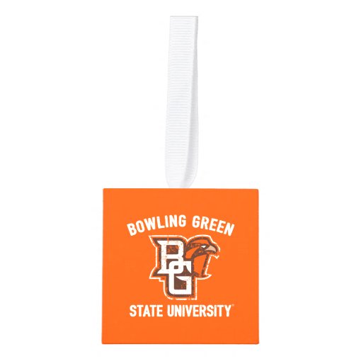 Bowling Green State University Distressed Cube Ornament | Zazzle