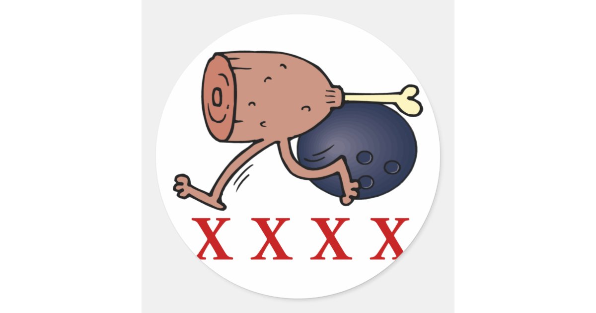 Bowling Hambone Classic Round Sticker | Zazzle
