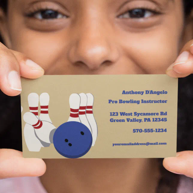 Bowling Instructor, Bowling Alley Custom Calling Card | Zazzle