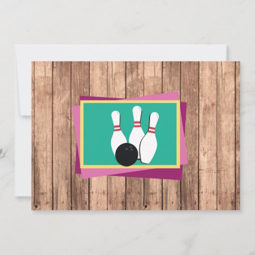 Bowling Invite Photo Bowl Chalk Bowls Invitation | Zazzle