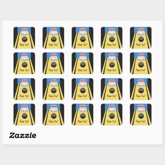 Bowling Lane, Pins, Ball Square Sticker | Zazzle