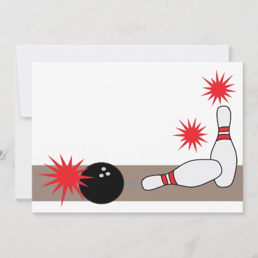 Bowling Party Blank Invitation | Zazzle