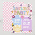 Bowling Party Preppy Varsity Patch Birthday Party Invitation | Zazzle