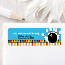 Bowling Party PRINTABLE ADDRESS LABELS | Zazzle