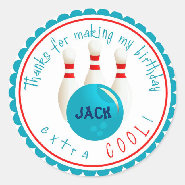 Bowling Party Stickers | Zazzle