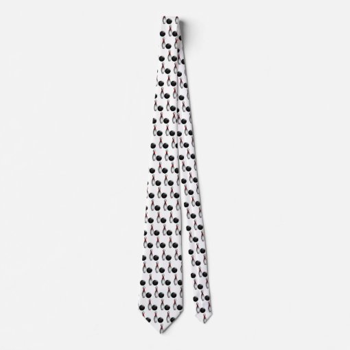Bowling Pin and Ball Neck Tie | Zazzle