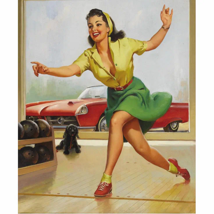 Bowling Pin Up Girl Statuette | Zazzle