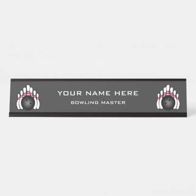 Bowling Pins and Balls Desk Name Plate | Zazzle