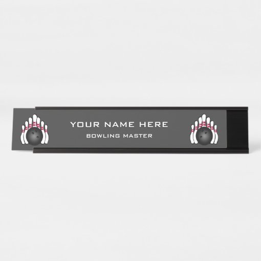Bowling Pins and Balls Desk Name Plate | Zazzle