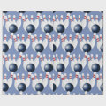 Bowling Pins Bowling Ball Print Wrapping Paper | Zazzle