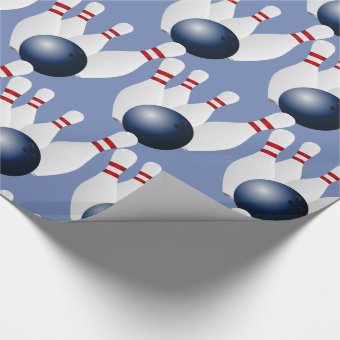 Bowling Pins Bowling Ball Print Wrapping Paper | Zazzle