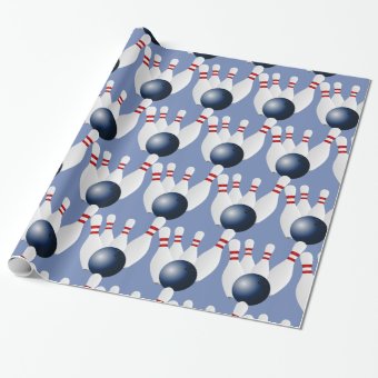 Bowling Pins Bowling Ball Print Wrapping Paper | Zazzle