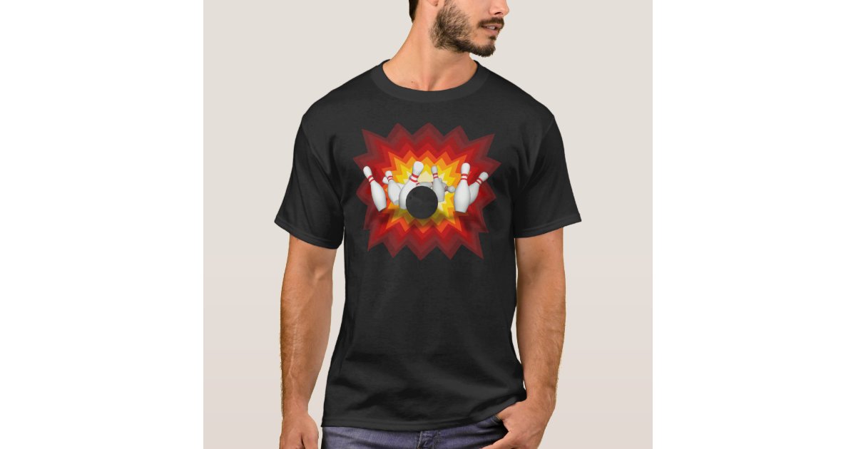 Bowling Pins Explosion: 3D Model: T-Shirt | Zazzle