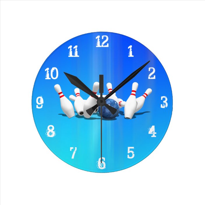 Bowling Pins: Wall Clock | Zazzle.com