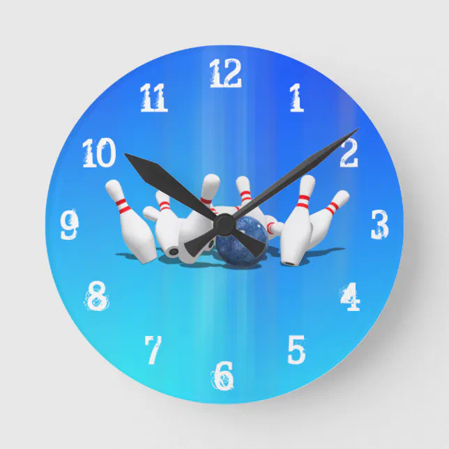 Bowling Pins: Wall Clock | Zazzle