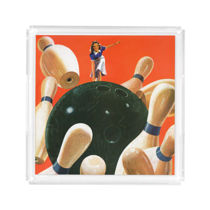 Bowling Strike Acrylic Tray | Zazzle