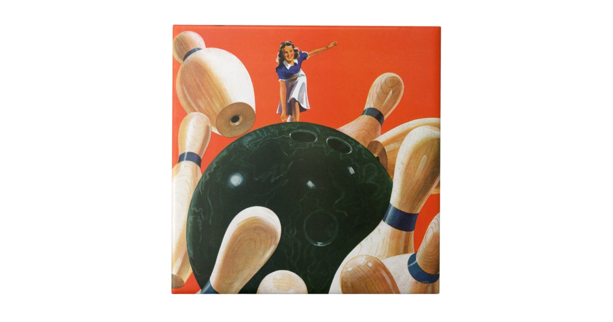 Bowling Strike Ceramic Tile | Zazzle