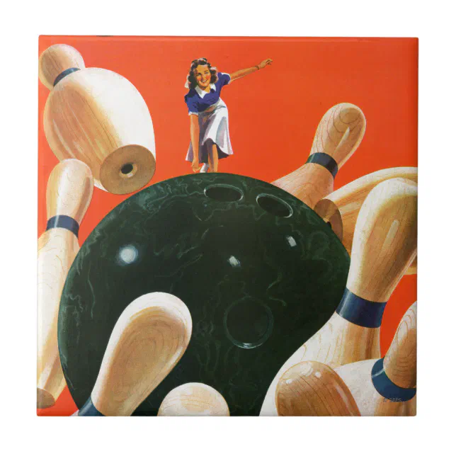 Bowling Strike Ceramic Tile | Zazzle