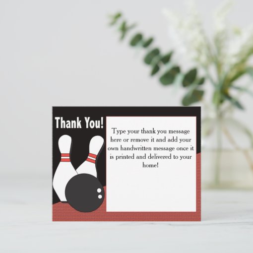 Bowling Thank You Card for Everyone! | Zazzle