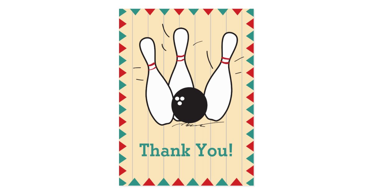 Bowling Thank You Postcard | Zazzle.com