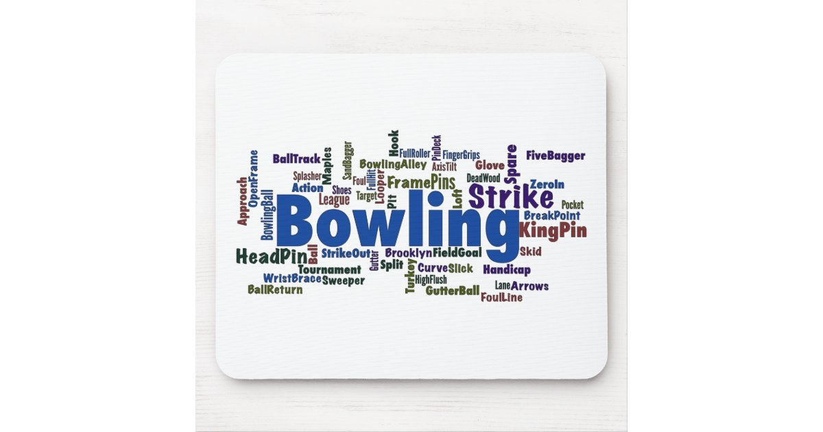 Bowling Word Cloud Mouse Pad | Zazzle