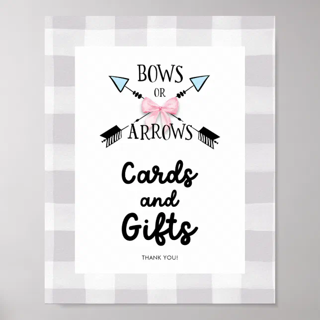 Bows or Arrows Gender Reveal Cards and Gifts Sign | Zazzle