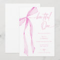 Bowtiful One Watercolor Light Pink 1st Birthday Invitation | Zazzle