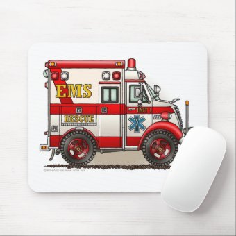 Box Ambulance EMS EMT Emergency Mouse Pad | Zazzle
