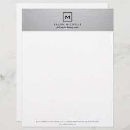 BOX LOGO with YOUR INITIAL on LIGHT GRAY LINEN Letterhead | Zazzle