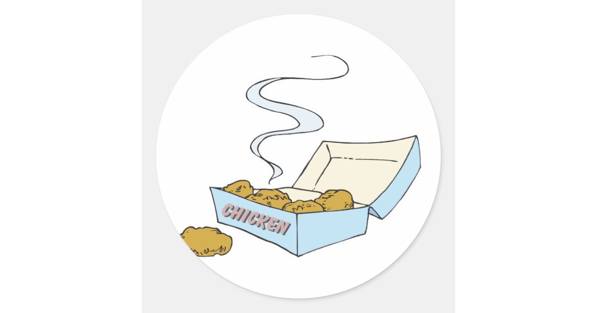 box of chicken nuggets classic round sticker | Zazzle.com