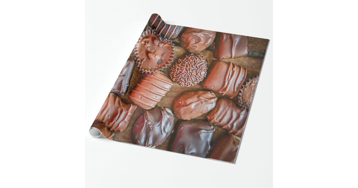 Box of Chocolate Candies Wrapping Paper | Zazzle