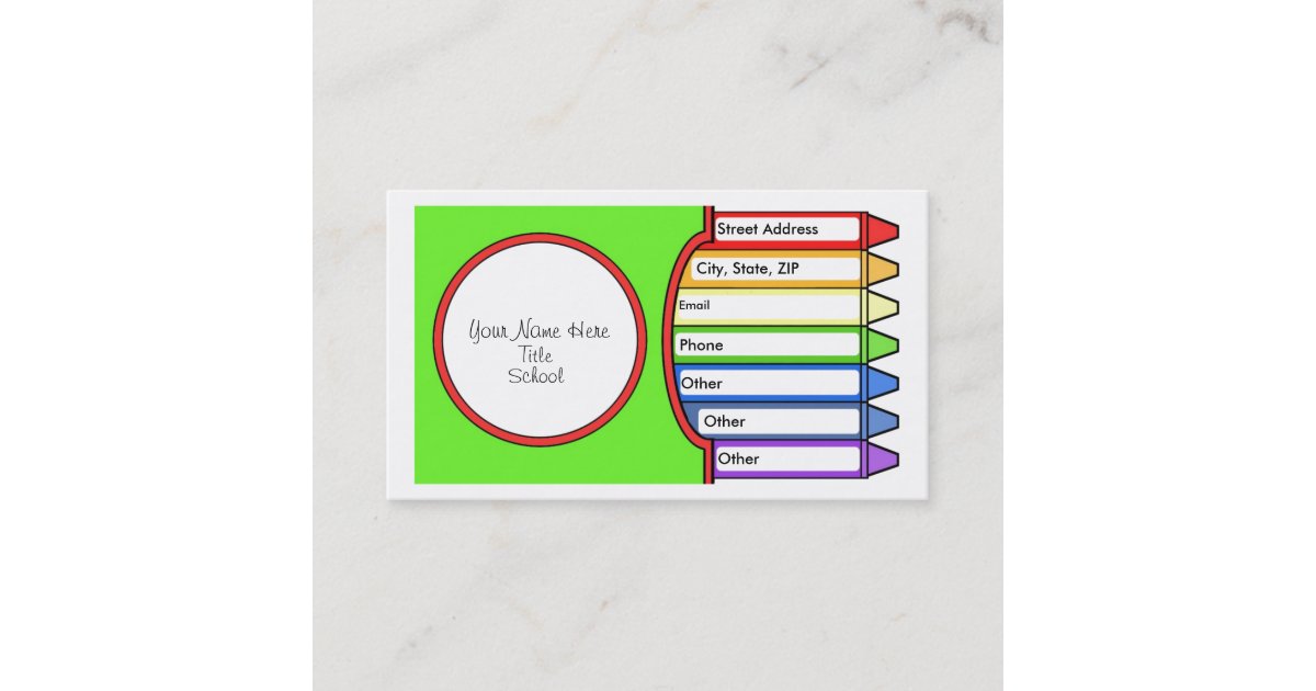 Box of Crayons Business Card | Zazzle