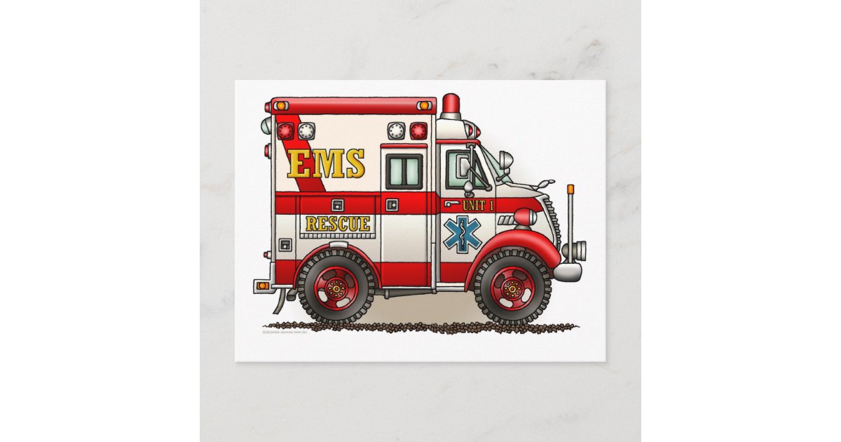 Box Truck Ambulance Postcard | Zazzle