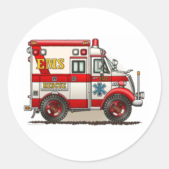 Box Truck Ambulance Sticker | Zazzle