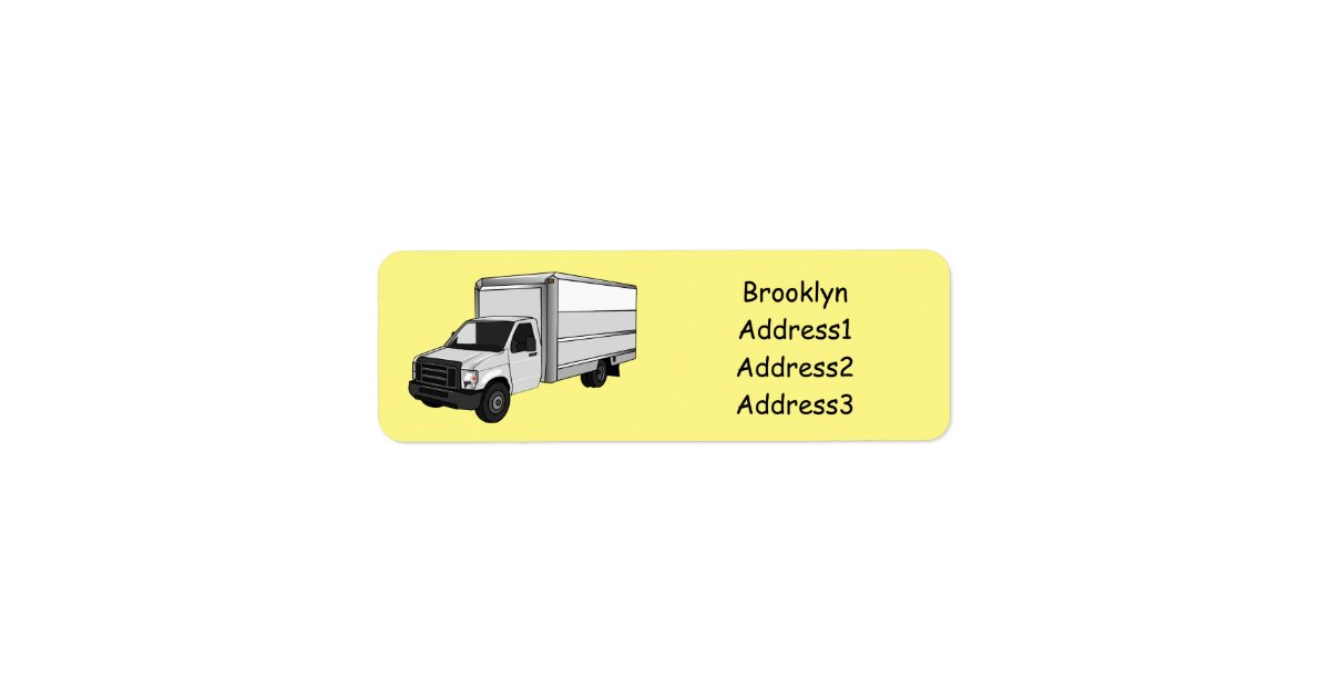 Box truck cartoon illustration label | Zazzle