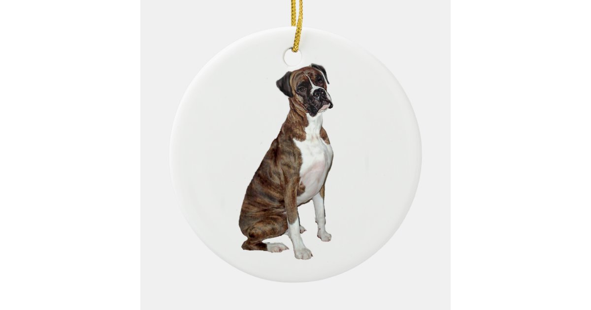 Boxer - brindle (natural ears) ceramic ornament | Zazzle