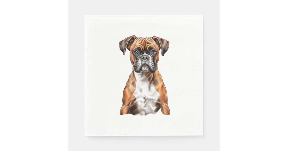 Boxer Buddies Cute Dog Designs for Loyal Boxer Napkins | Zazzle