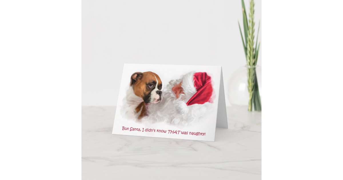 Boxer Christmas Card | Zazzle