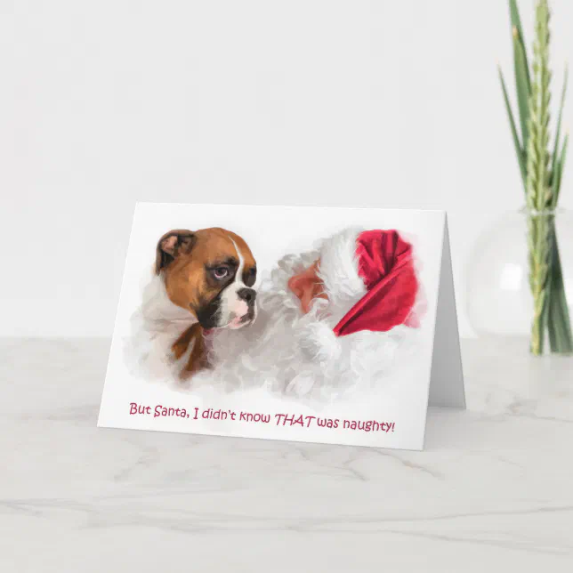 Boxer Christmas Card | Zazzle