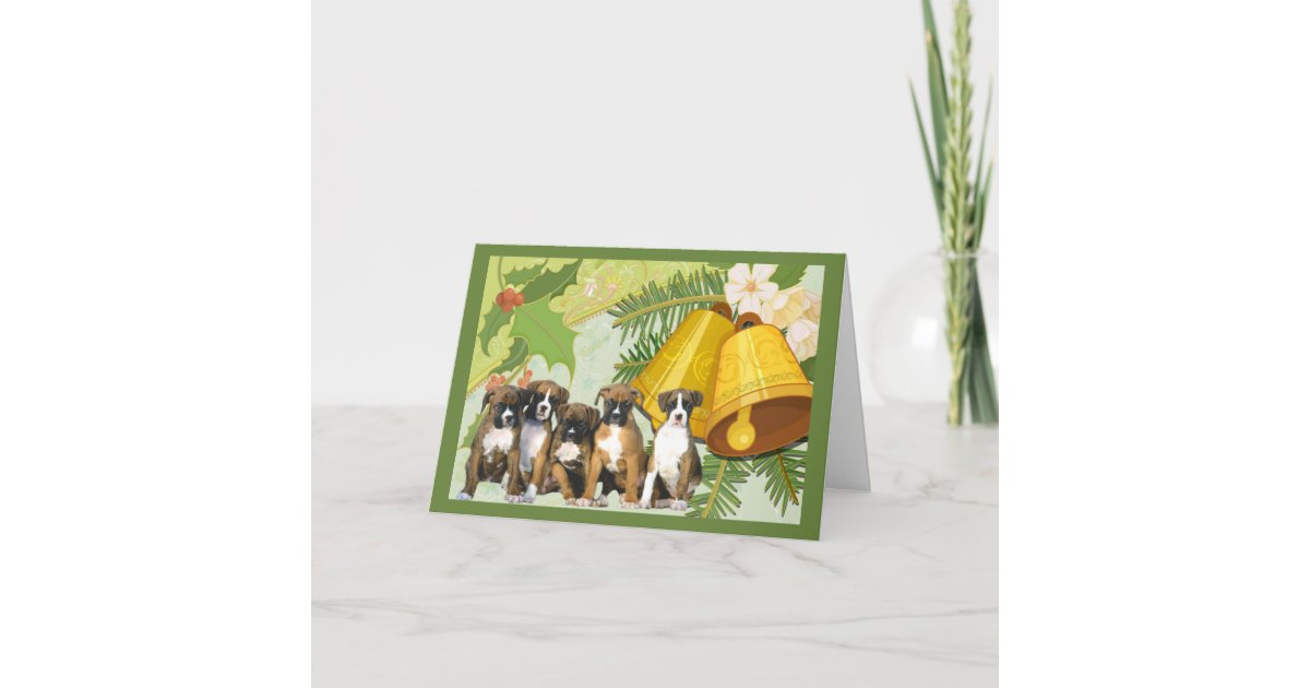 Boxer Christmas Card Bells | Zazzle.com