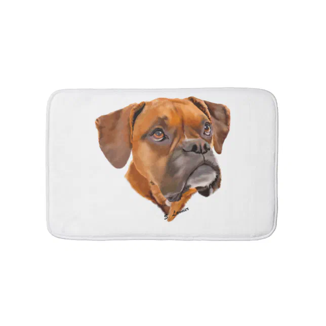 Boxer Dog Bathroom Mat | Zazzle