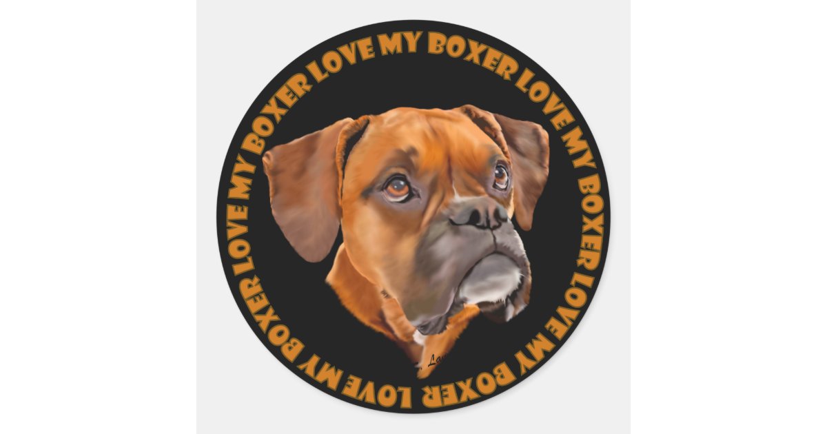 Boxer Dog Classic Round Sticker | Zazzle