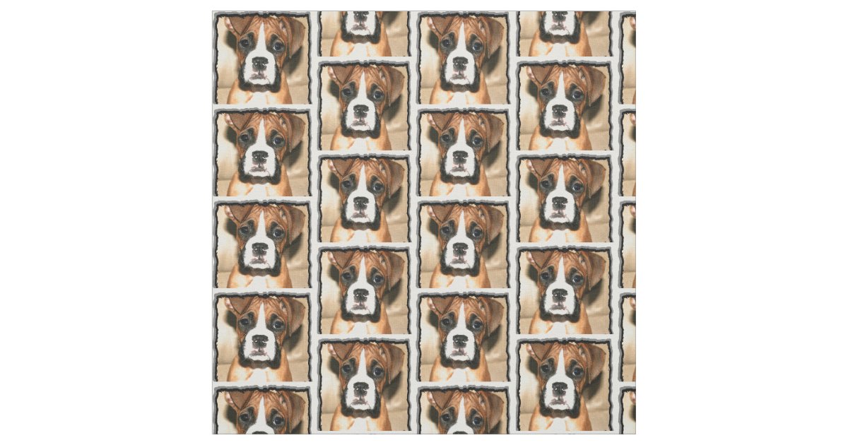 Boxer dog Custom Fabric | Zazzle