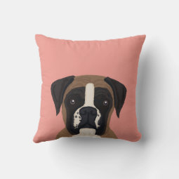 Boxer dog custom pet portrait pillow for dog owner | Zazzle