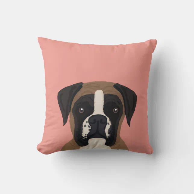 Boxer dog custom pet portrait pillow for dog owner | Zazzle